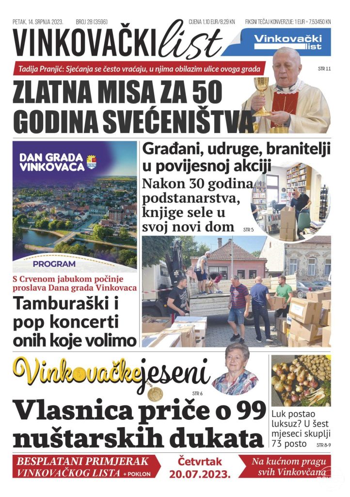 Novi broj Vinkovačkog lista najavljuje sva događanja uz Dan grada ...